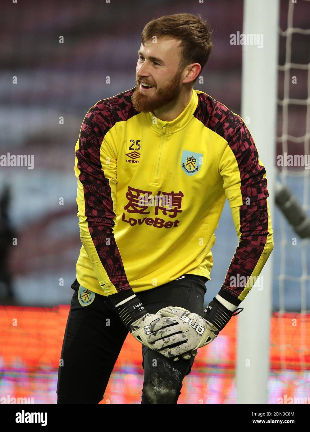 Burnley goalkeeper Will Norris warming up before the Premier League ...