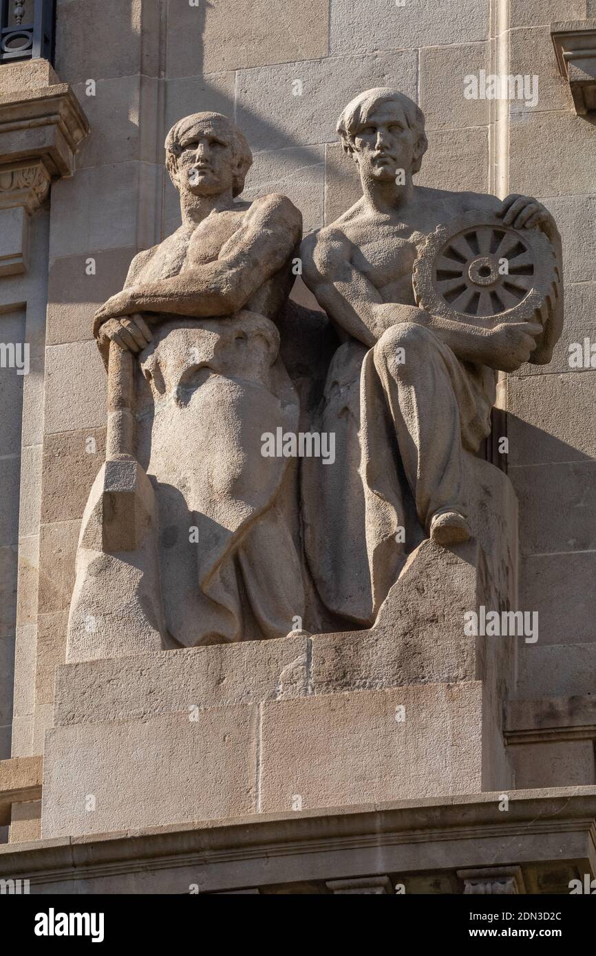 Elements of architectural decorations of buildings, sculptures and ...