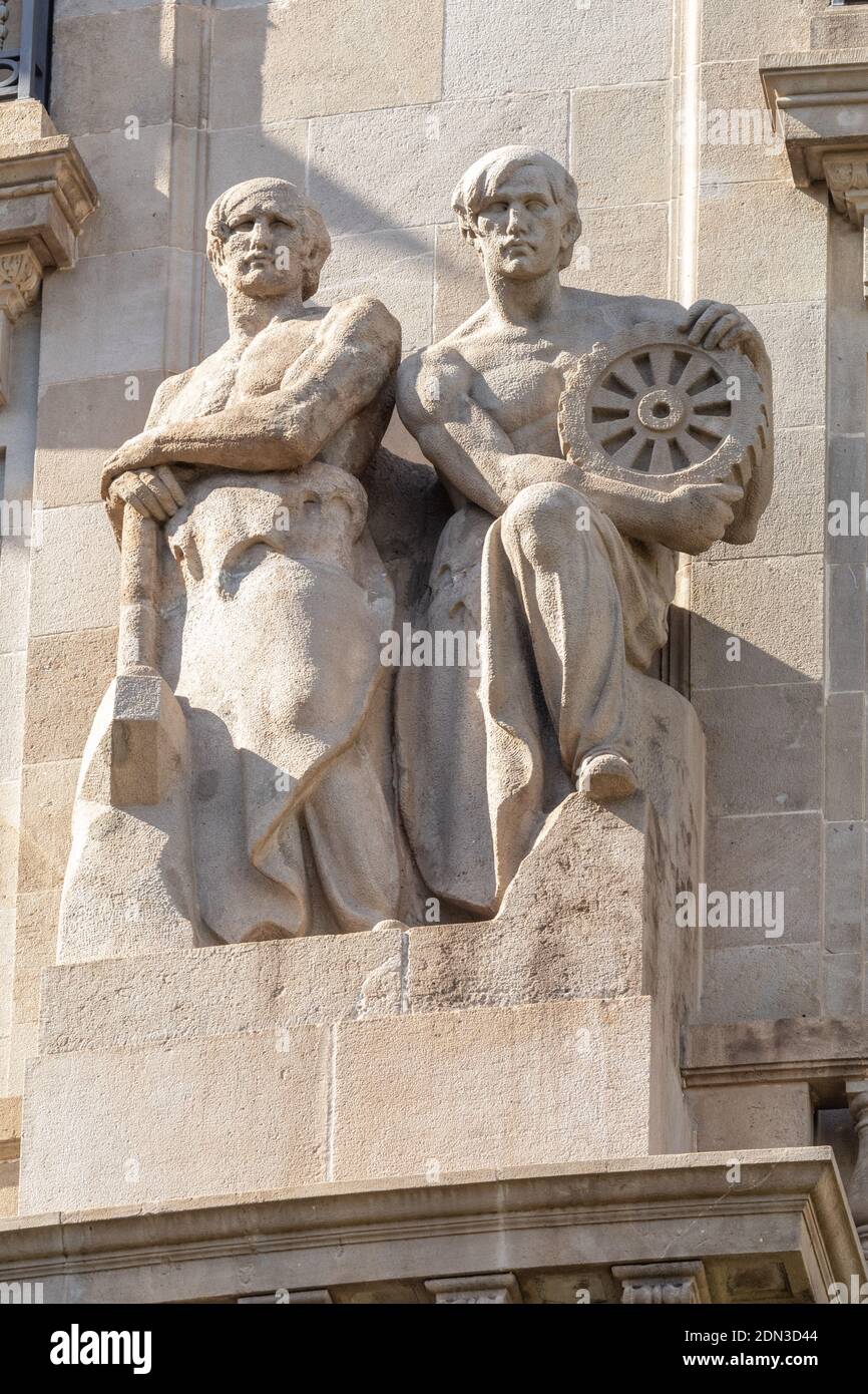 Elements of architectural decorations of buildings, sculptures and ...