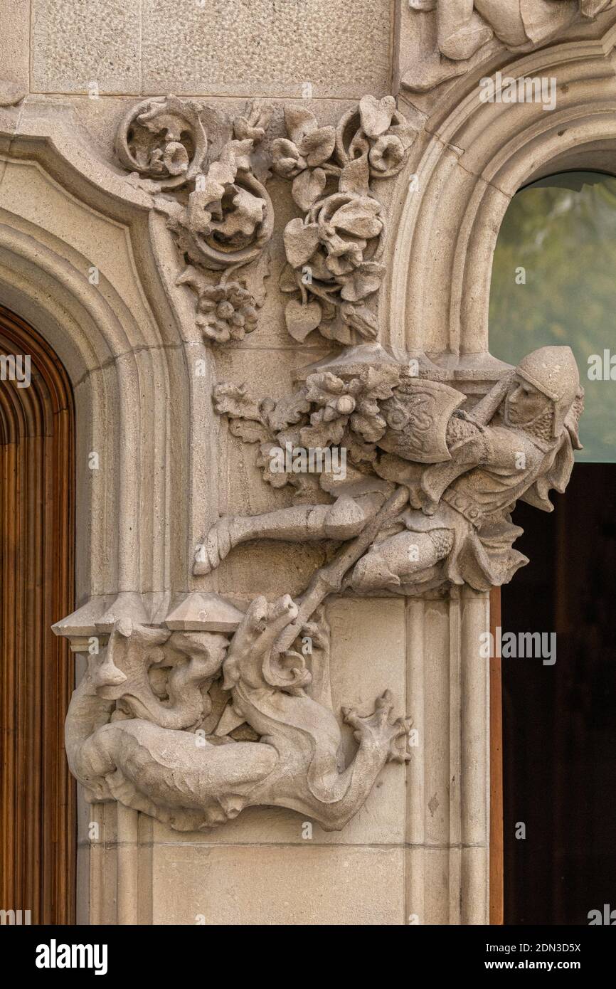 Elements of architectural decorations of buildings, sculptures and ...