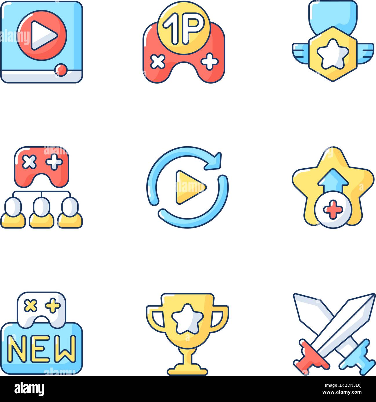 Video game RGB color icons set Stock Vector Image & Art - Alamy