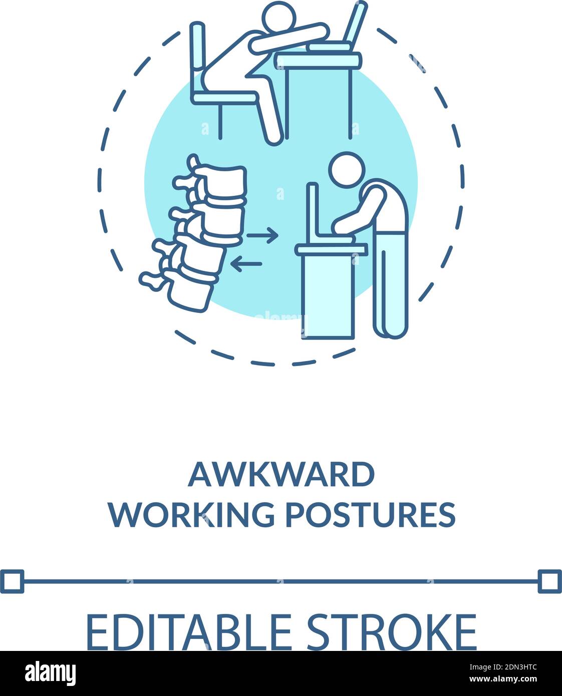 Awkward working postures concept icon Stock Vector Image & Art - Alamy
