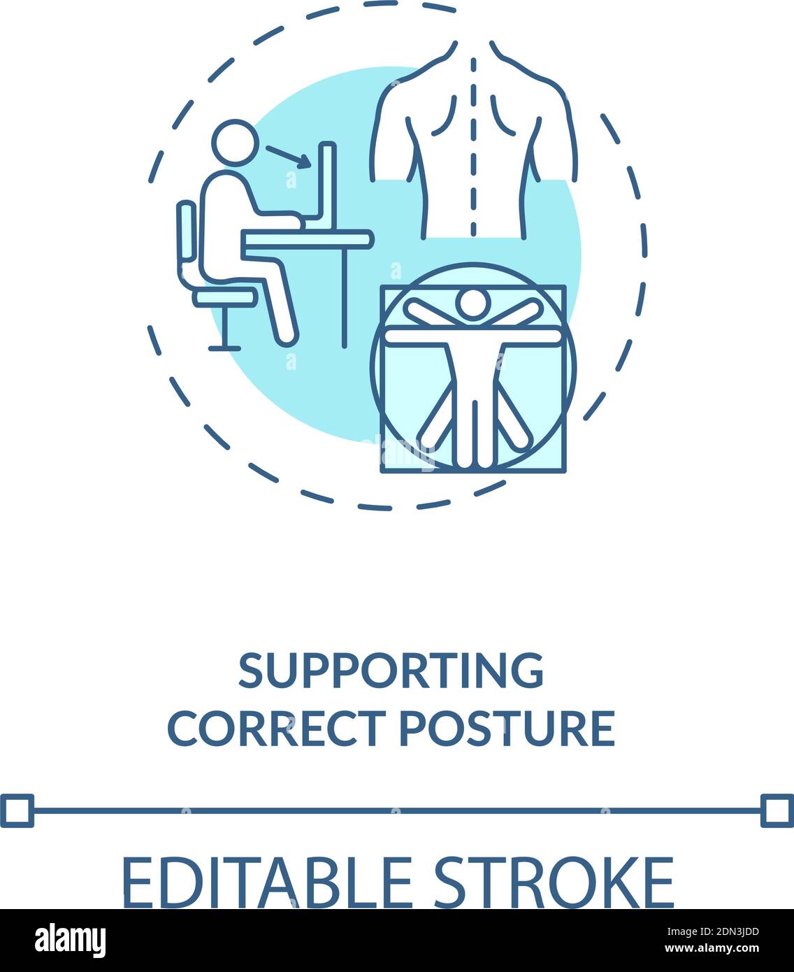 Supporting correct posture concept icon Stock Vector Image & Art - Alamy