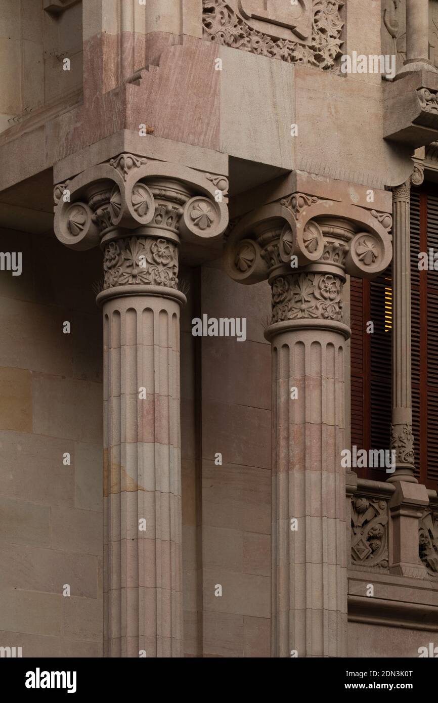 elements of architectural decorations of buildings, columns, arches ...
