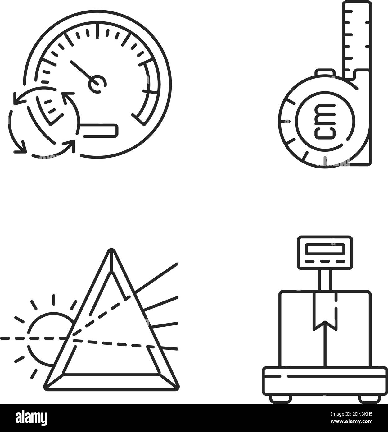 Measuring Tools Linear Icons Set Stock Vector Image And Art Alamy