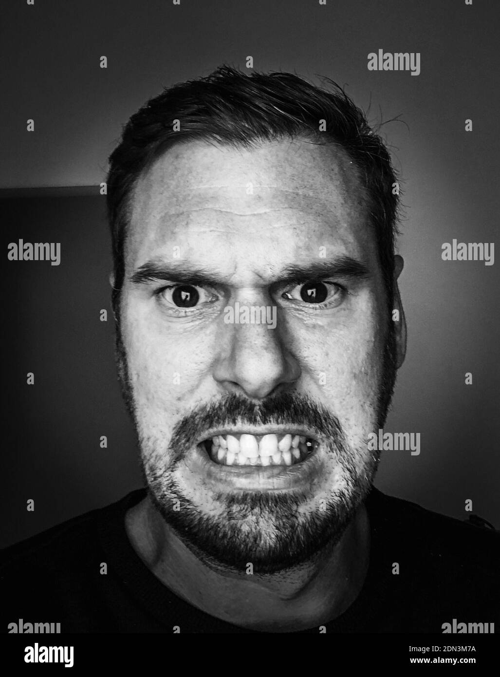 Angry man face close up Black and White Stock Photos & Images - Alamy