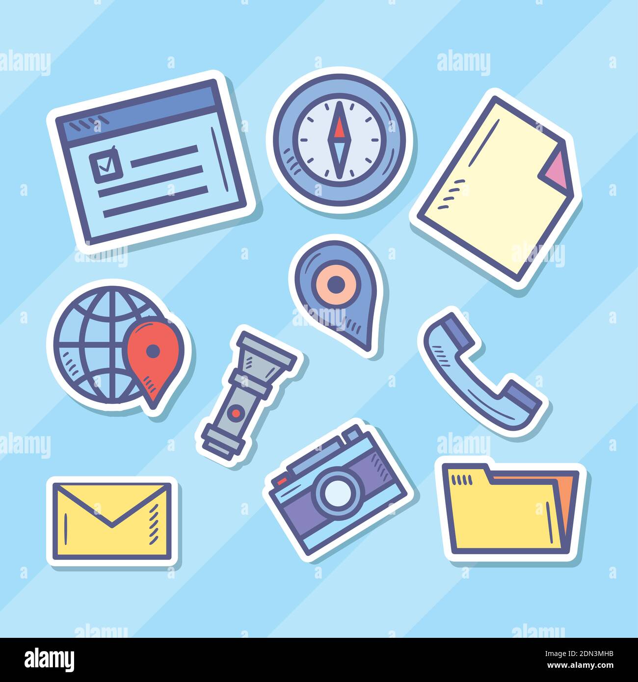Digital marketing stickers icon set design, ecommerce theme Vector ...