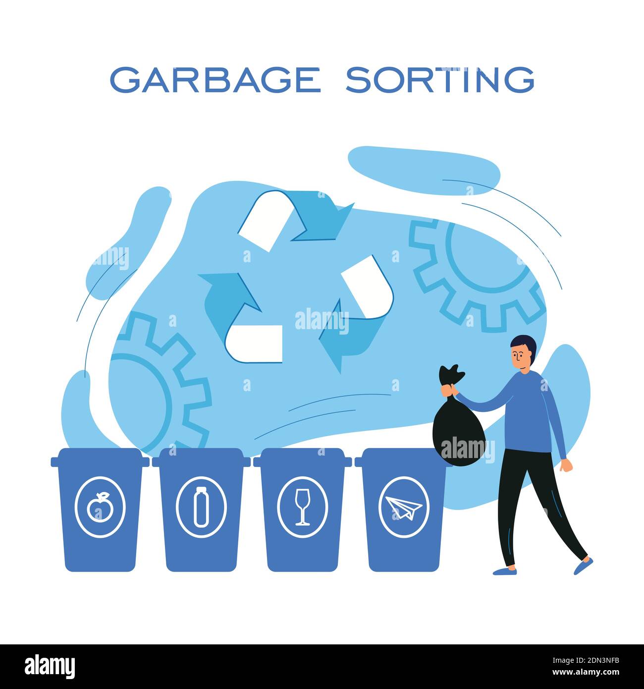 vector concept illustration of garbage sorting Stock Vector Image & Art ...