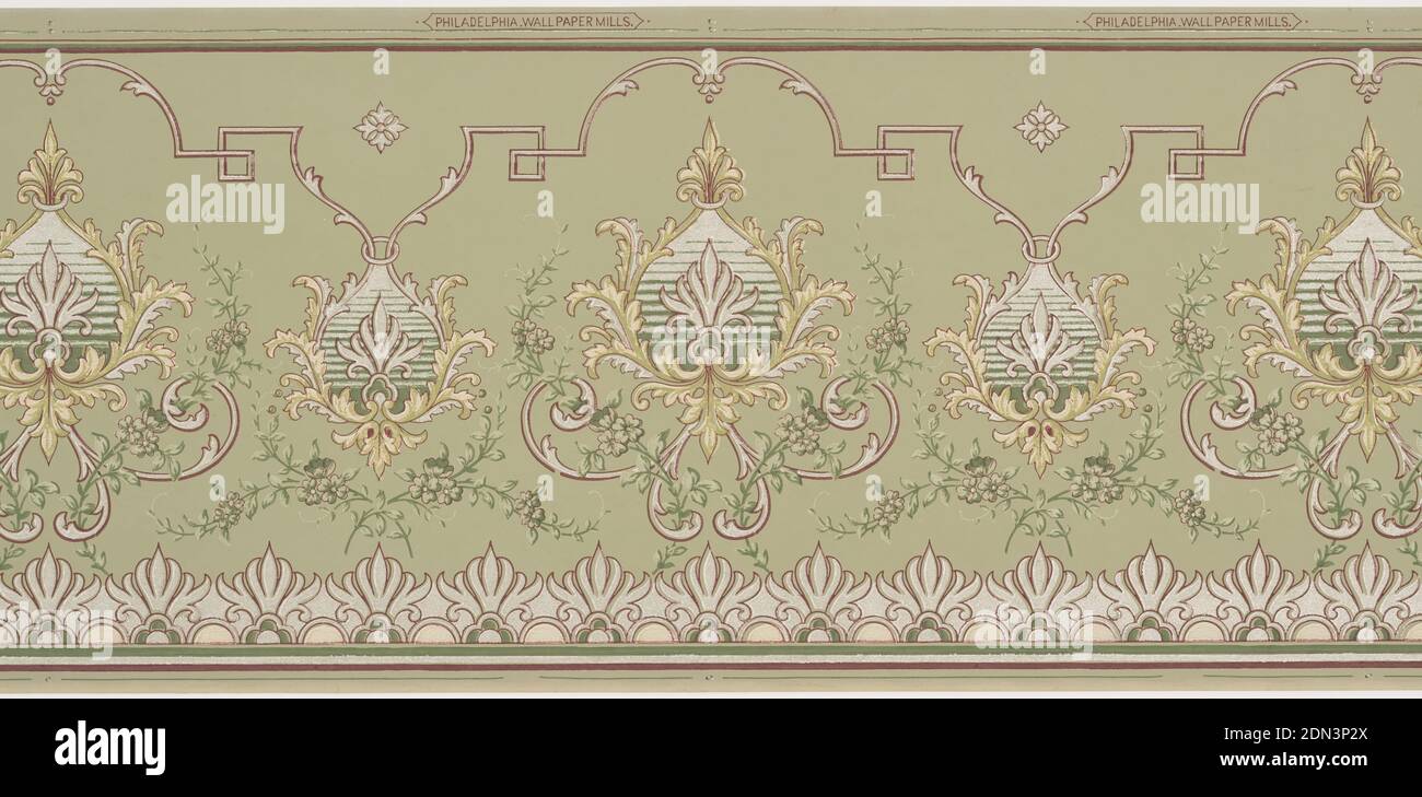 Frieze, Philadelphia Wall Paper Mills, Machine-printed paper, liquid ...