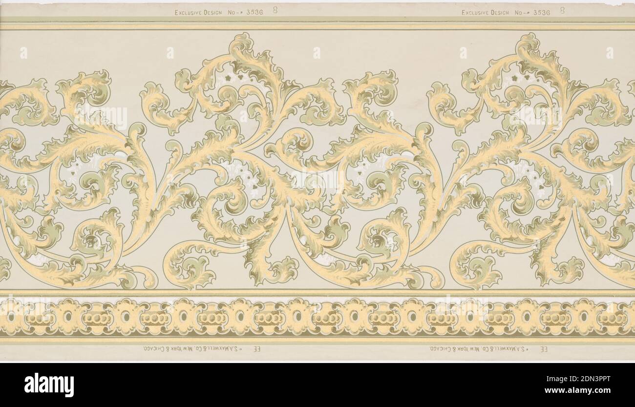 Frieze, S.A. Maxwell & Co., Machine-printed paper, Large scale acanthus ...