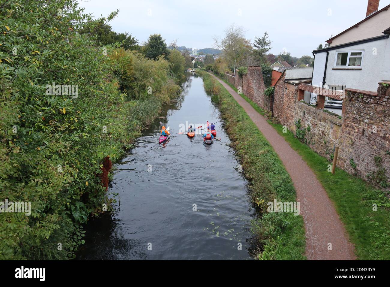 Canoes on the Grand Western Canal at Sampford Peverell in Devon Stock ...
