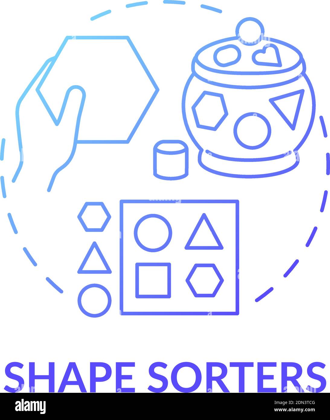 Shape sorters blue gradient concept icon Stock Vector Image & Art - Alamy