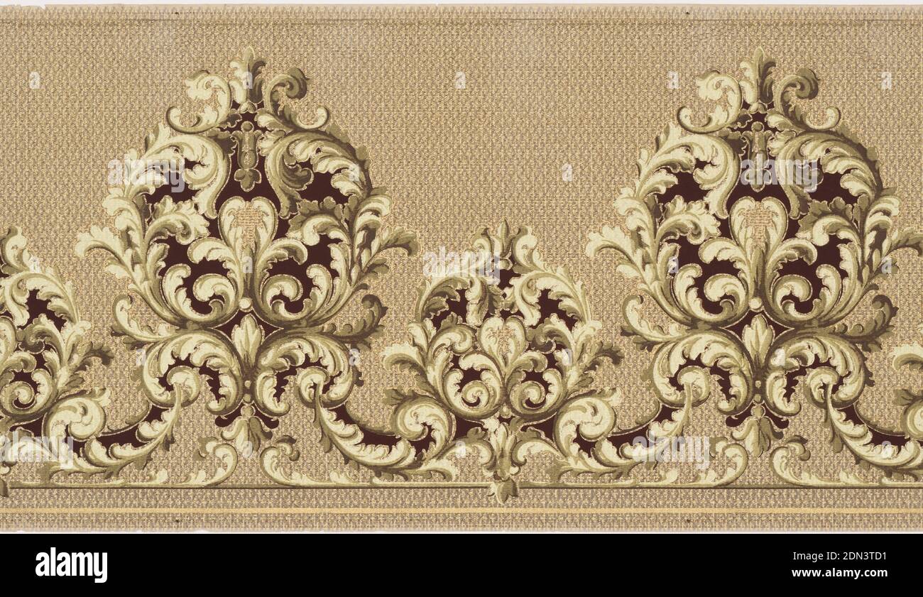 Frieze, Machine-printed paper, Alternating large and small medallions ...