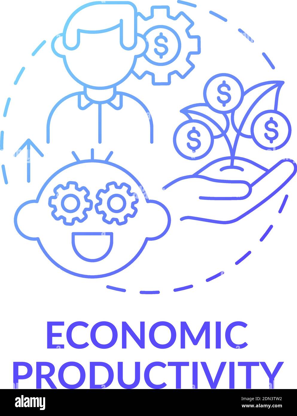 Economic productivity blue gradient concept icon Stock Vector Image ...