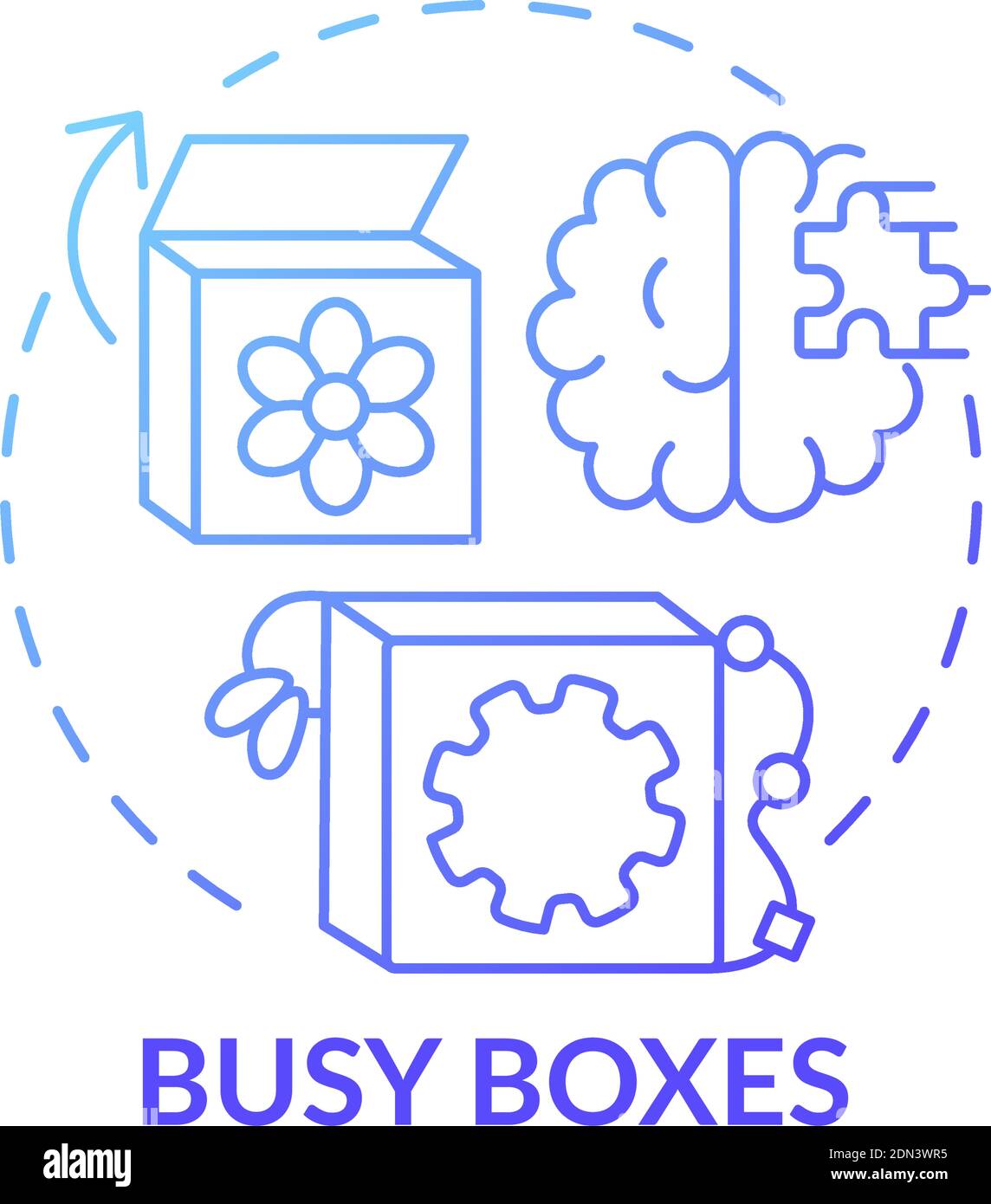 Busy boxes blue gradient concept icon Stock Vector Image & Art - Alamy