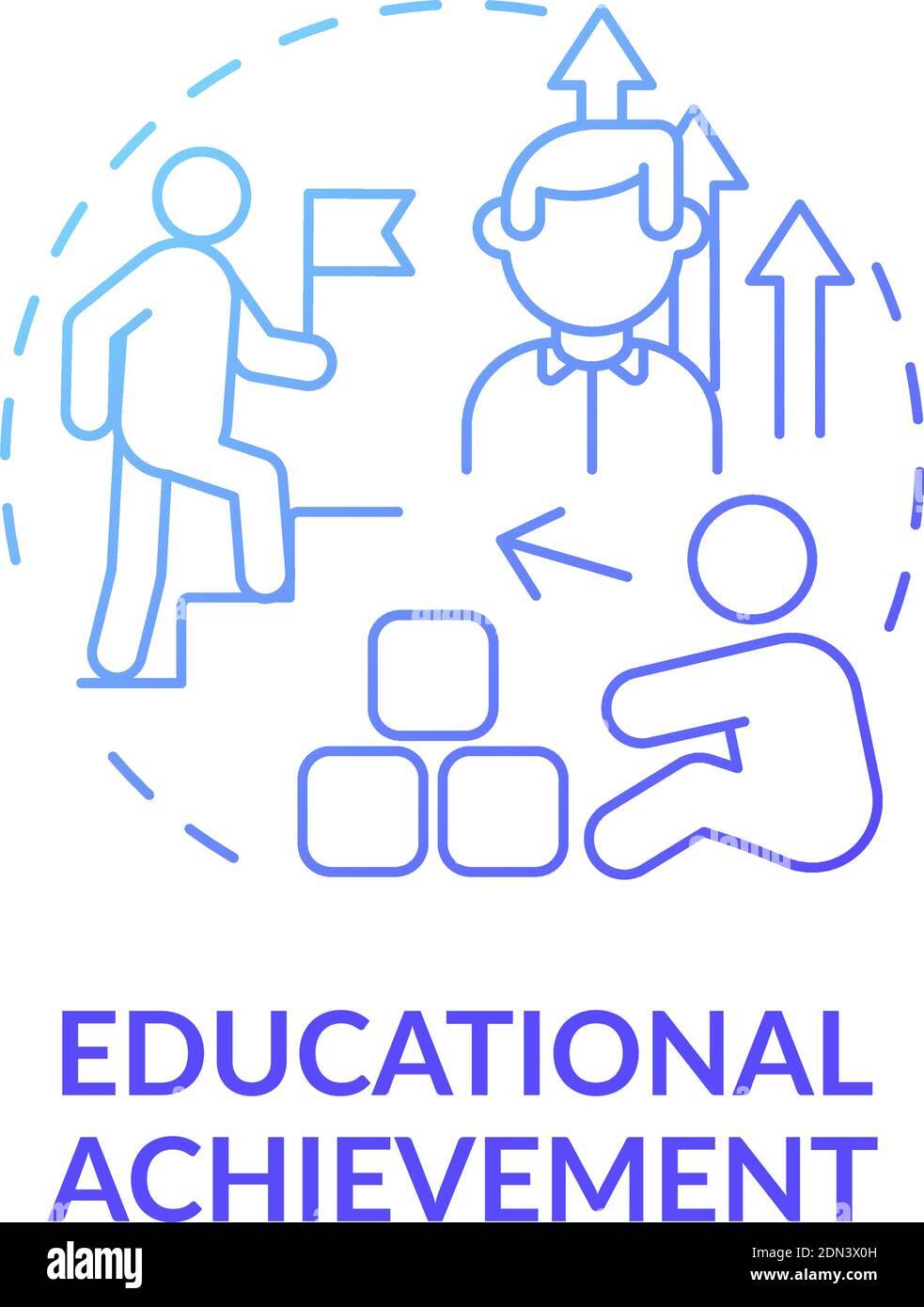 Educational achievement blue gradient concept icon Stock Vector Image ...