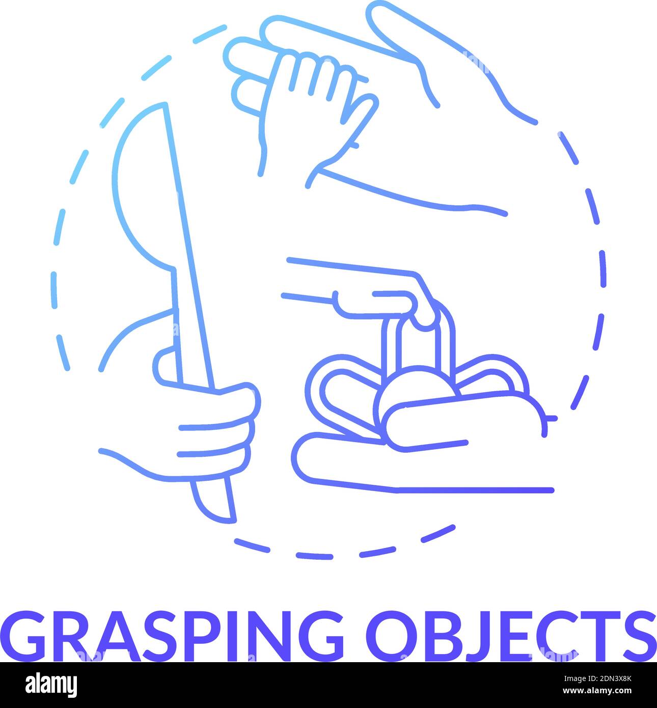 Grasping objects blue gradient concept icon Stock Vector Image & Art ...