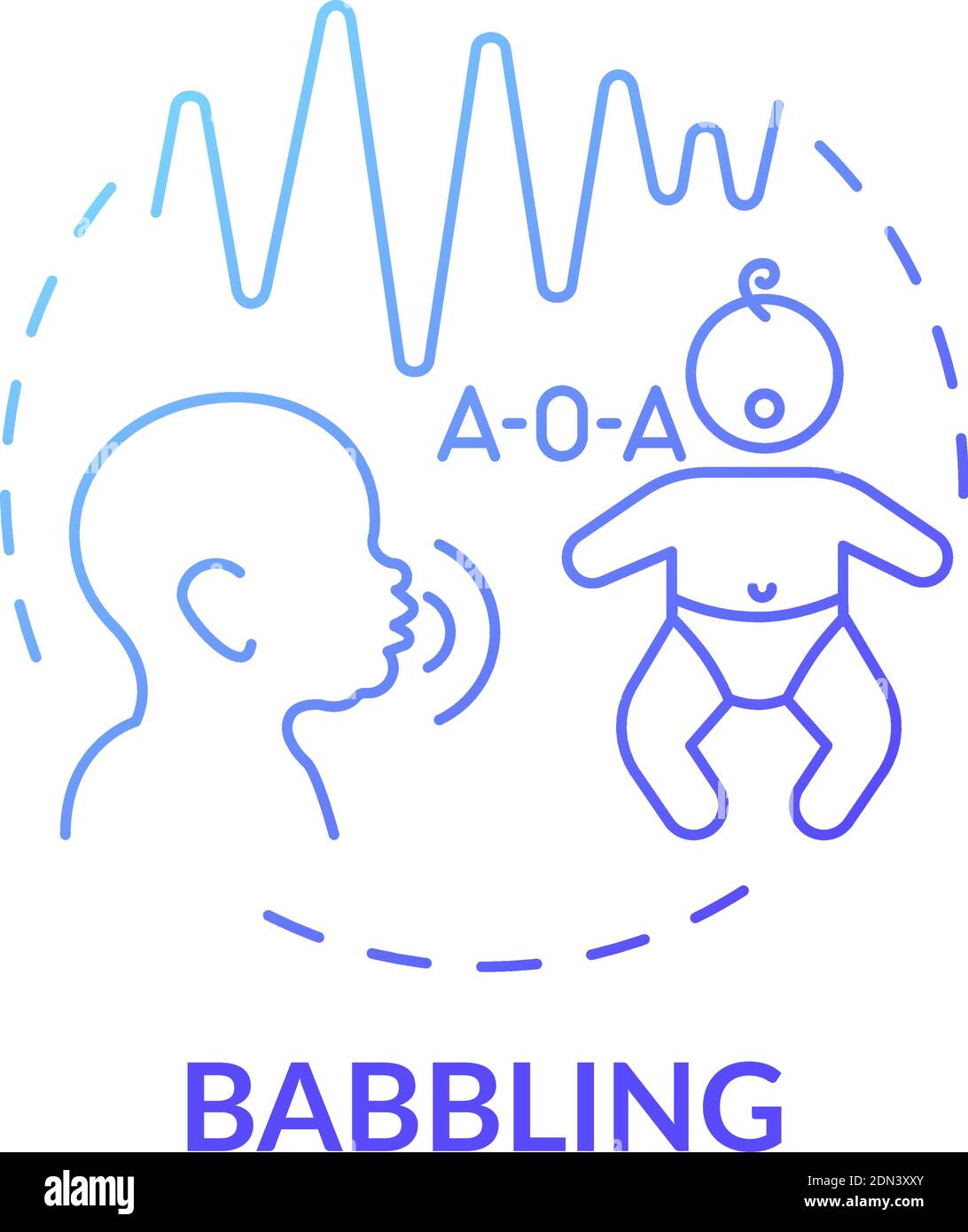 Babbling dark blue gradient concept icon Stock Vector Image & Art - Alamy