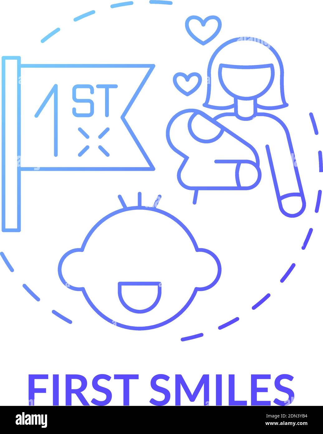 First smiles blue gradient concept icon Stock Vector Image & Art - Alamy