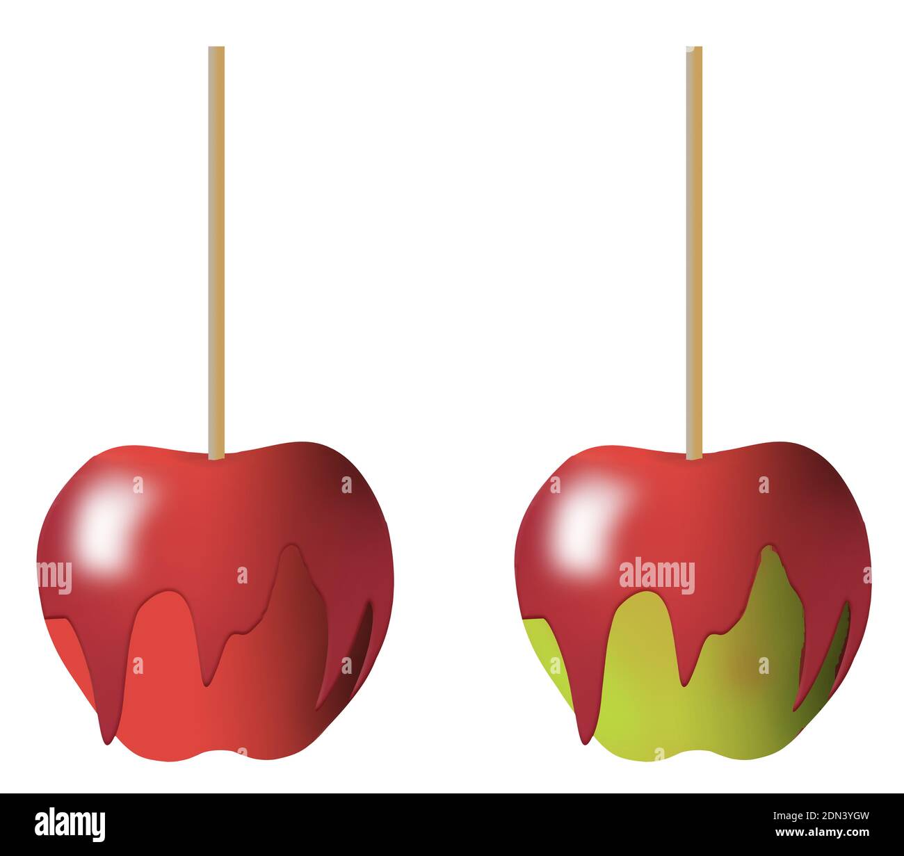Candied apples are the subject of this 3-D illustration that includes ...
