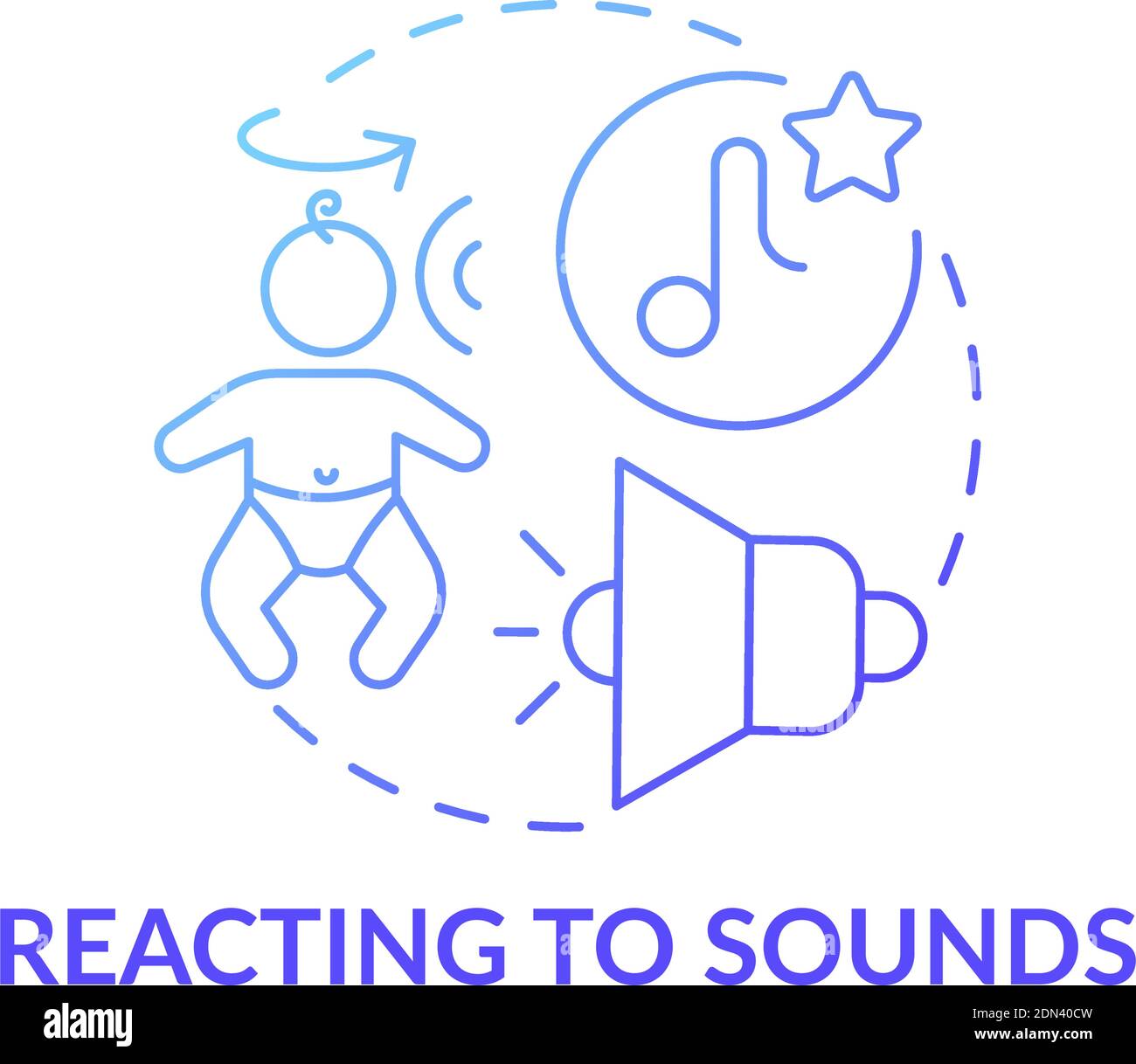 Reacting to sounds blue gradient concept icon Stock Vector Image & Art ...