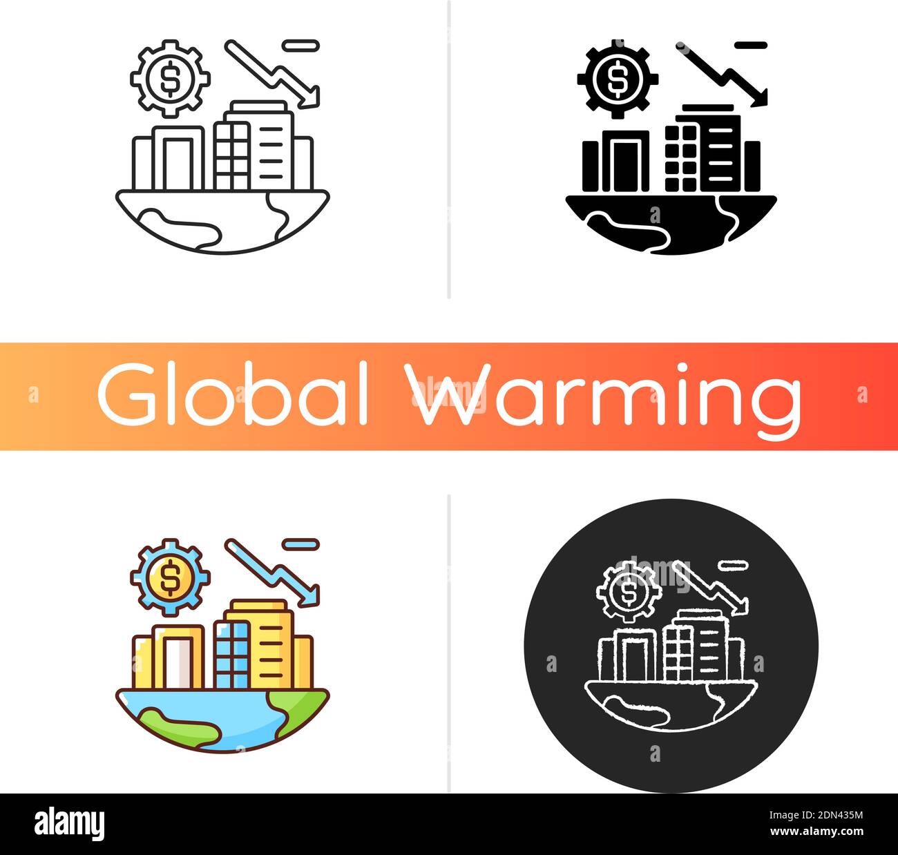 Economic crisis icon Stock Vector Image & Art - Alamy