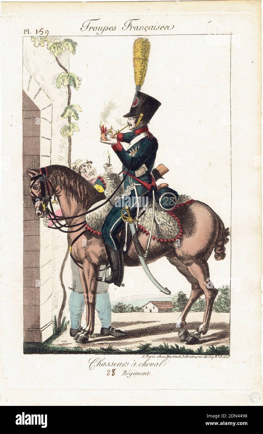 cavalier du 28e régiment de chasseurs à cheval 1er Empire Stock Photo ...