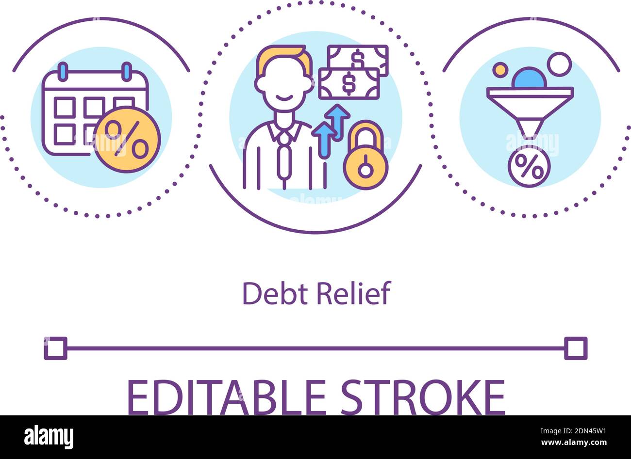 Debt relief concept icon Stock Vector Image & Art - Alamy