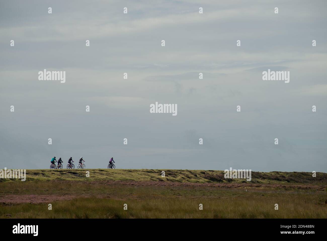 Cyclists following old railway track hi-res stock photography and ...
