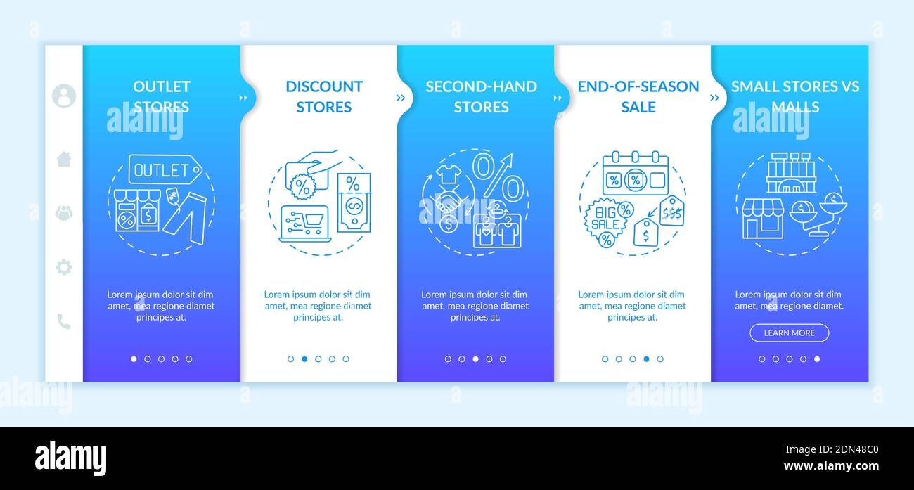 Smart clothes shopping tips onboarding vector template Stock Vector ...