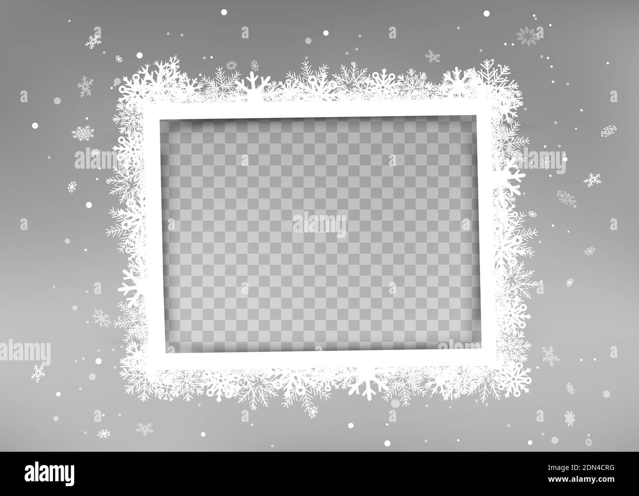 Christmas white photo frame winter snowfall Stock Vector Image & Art ...