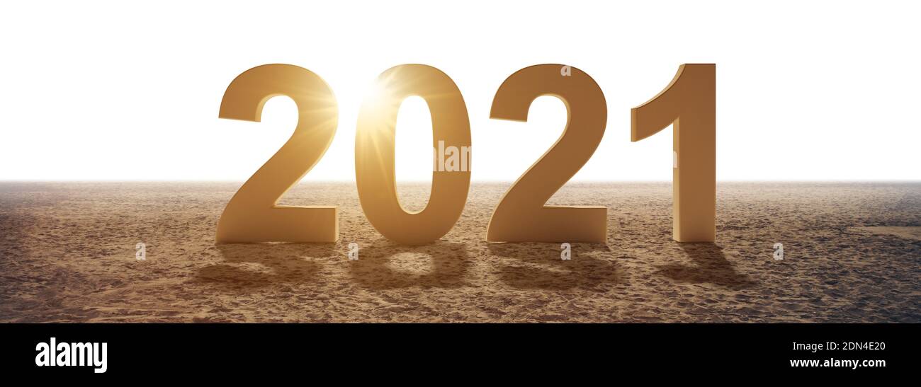 Creative design concept for the new year festival. 3D illustration ...