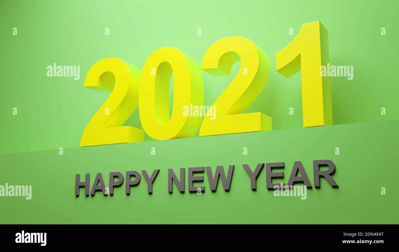 Creative design concept for the new year festival. 3D illustration ...