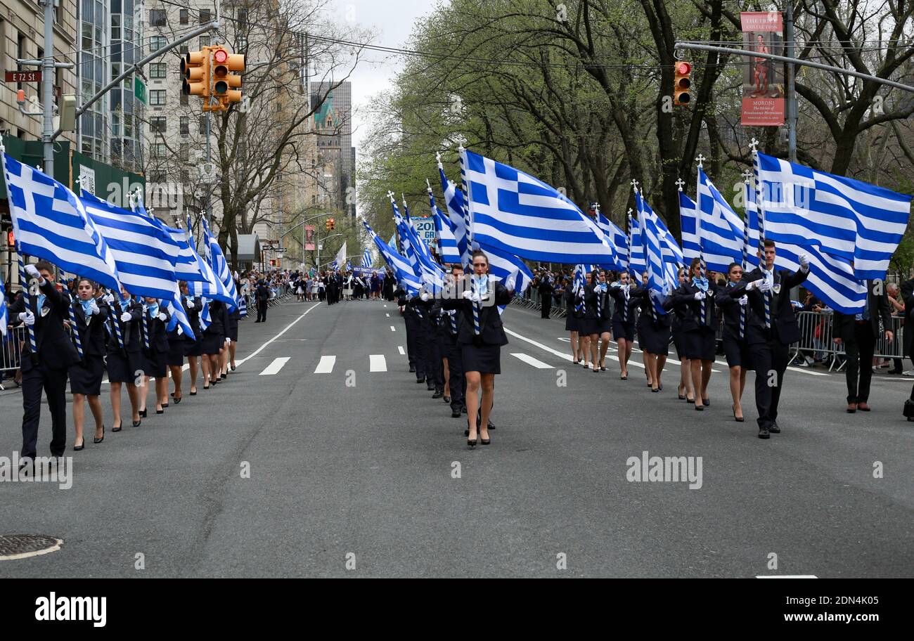 Greek Day parade in New York city , celebrating the countries ...