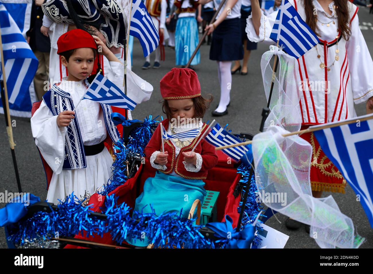 Greek Day parade in New York city , celebrating the countries ...