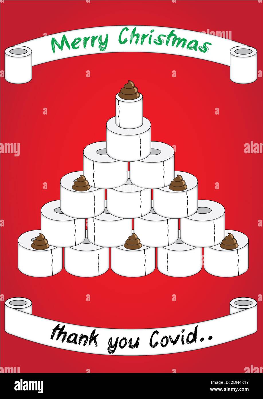Christmas tree made with toilet paper as a concept of a poop christmas ...