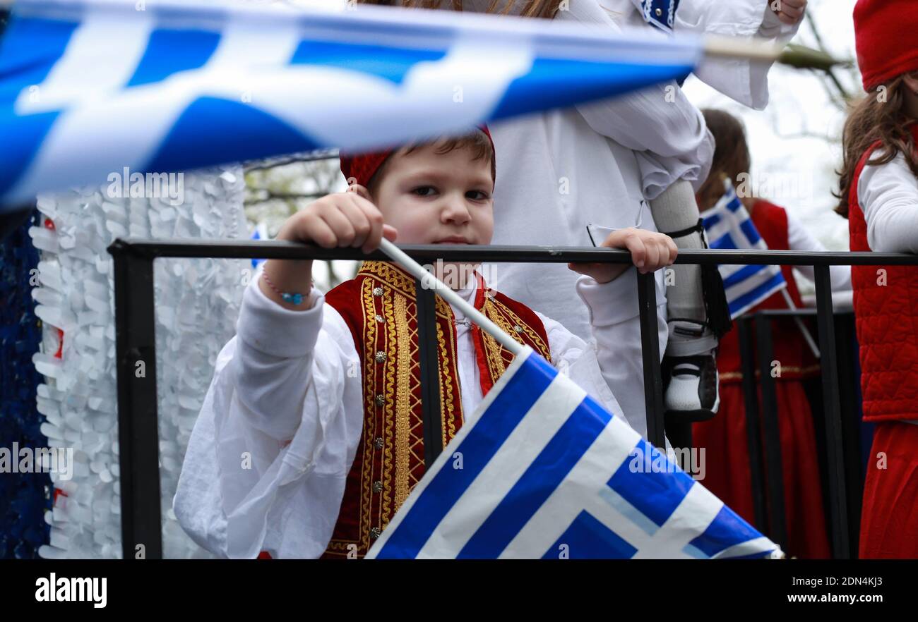 Greek Day parade in New York city , celebrating the countries ...