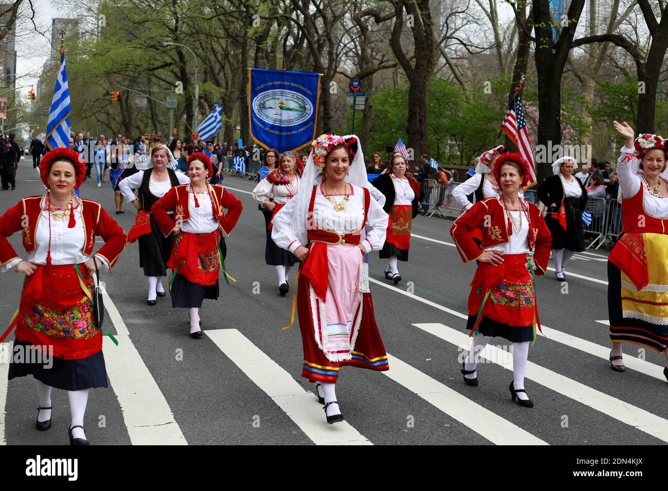 Greek Day parade in New York city , celebrating the countries ...