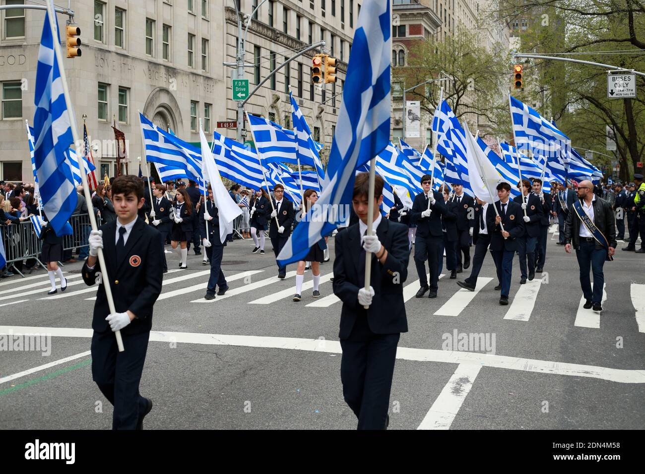 Greek Day parade in New York city , celebrating the countries ...