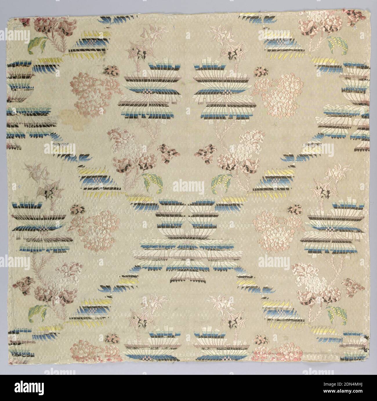 Textile, Medium: silk Technique: satin weave with discontinuous ...