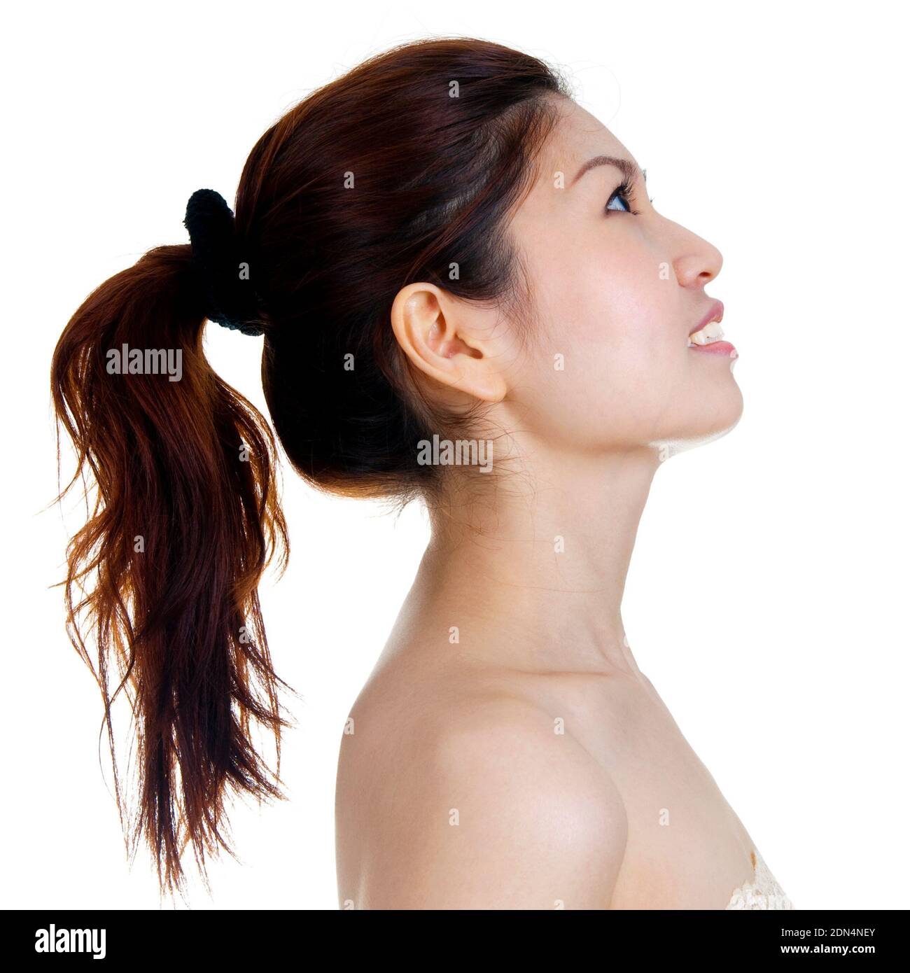 Person ponytail profile studio hi-res stock photography and images - Alamy