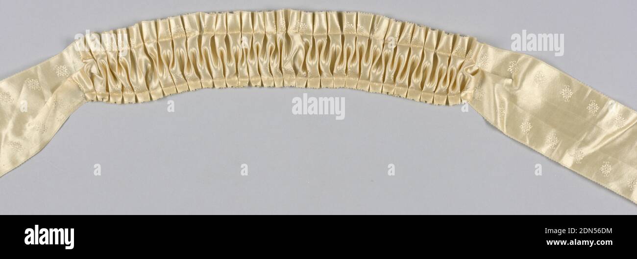 Collar, Medium: silk Technique: woven, Collar made by pleating an ivory ...