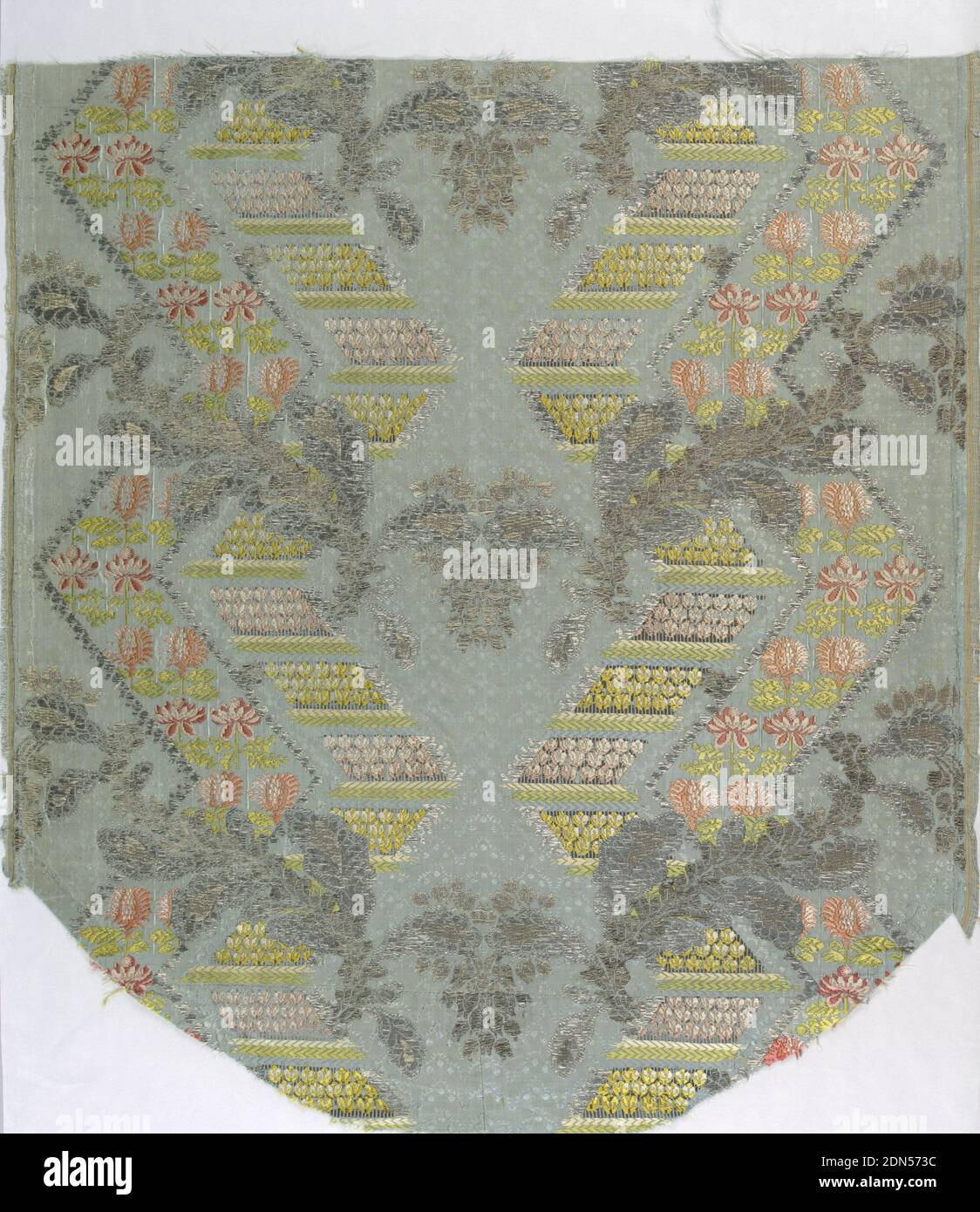 Textile, Medium: silk, metallic yarns Technique: compound weave with ...