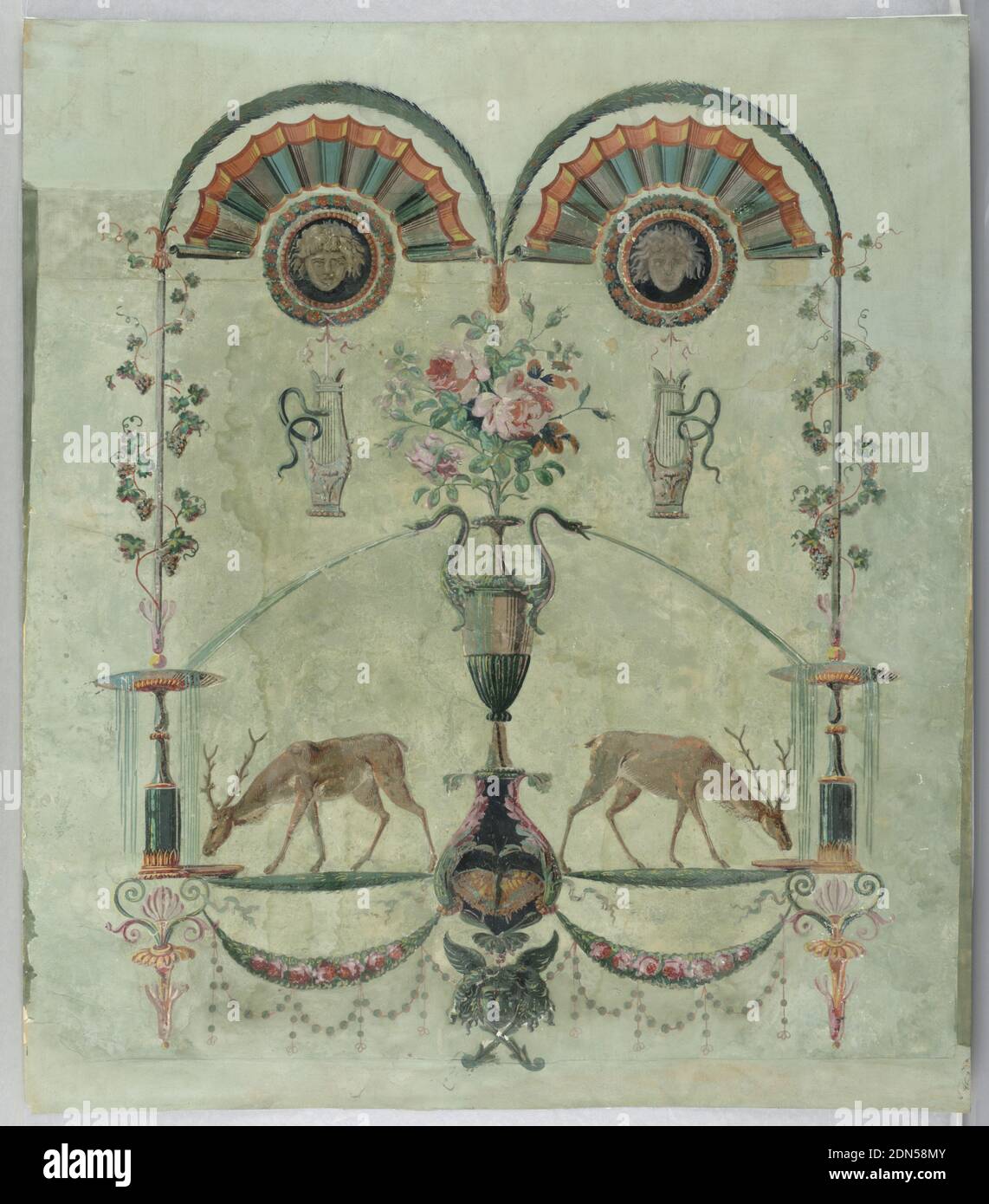 Sidewall, Arthur & Robert, Block-printed on handmade paper, Vertical ...