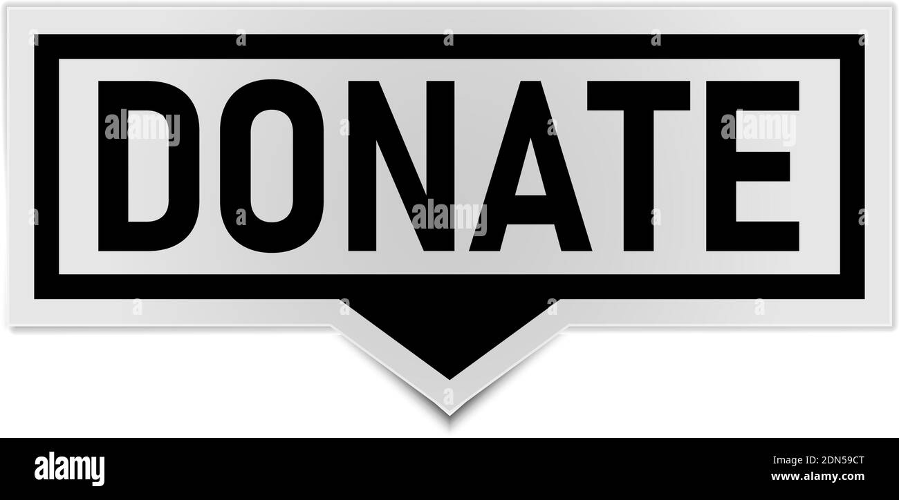 donate speech bubble sign. donate sticker on white background Stock ...