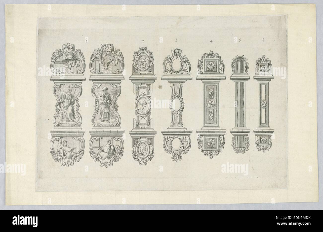 Design for Seven Metal Book Clasps, Engraving with etching on paper ...