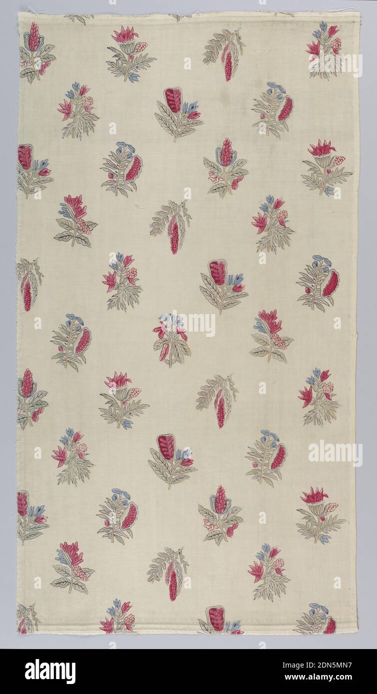 Textile, Medium: cotton Technique: relief printed on plain weave, Heavy ...