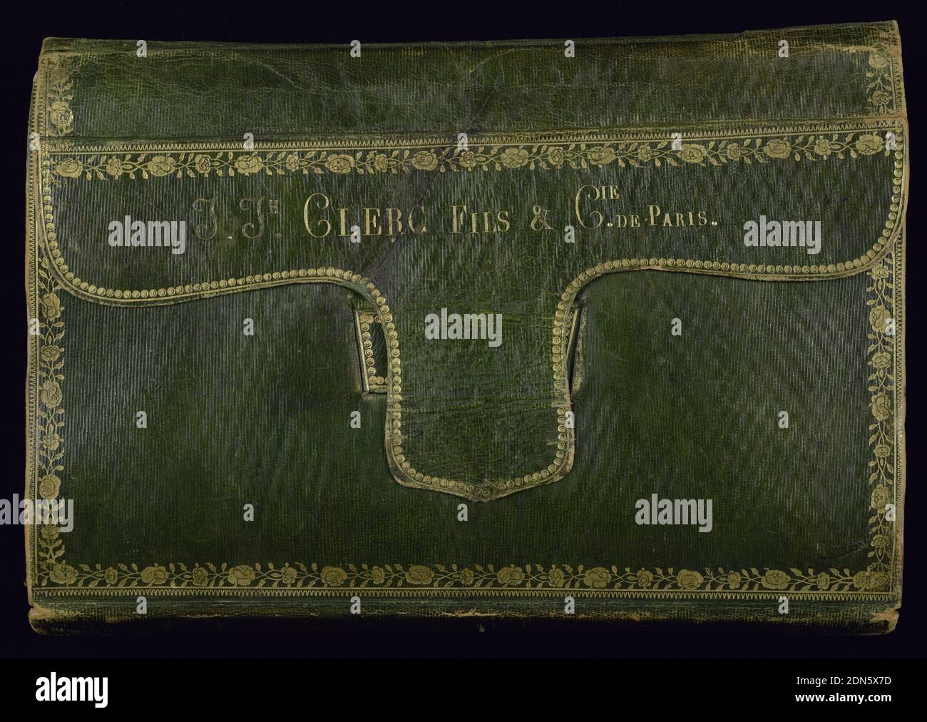 Gold tooled green leather book hi-res stock photography and images - Alamy