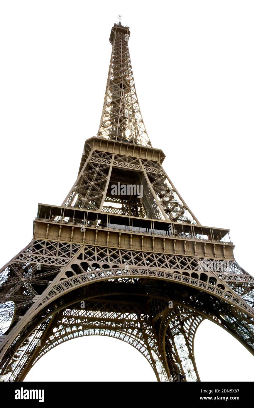 Eiffel Tower isolated on a white background Stock Photo - Alamy
