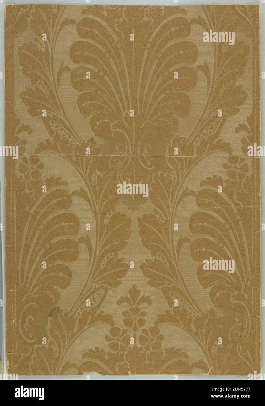 Sidewall, Machine-printed on ingrain paper, Large palmetta surrounded ...